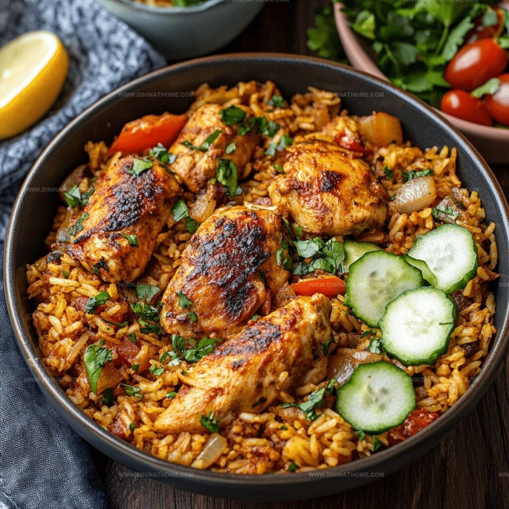 Zesty One Pot Shawarma Chicken and Rice Recipe - Dining At Home